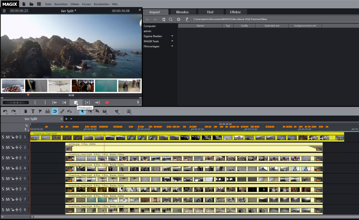 MAGIX Video deluxe: Erstellung einer Videoleiste mit Ein- und ...