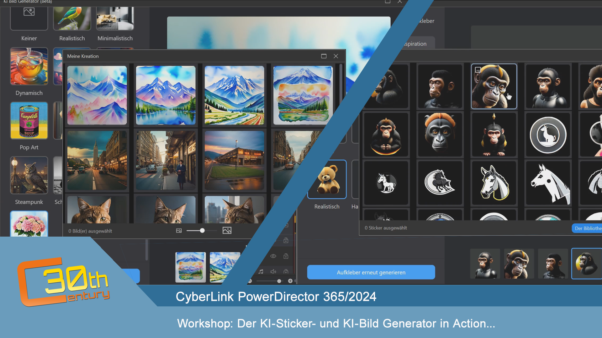 CyberLink PowerDirector 365 / 2024 - Der KI-Sticker-Generator und KI ...